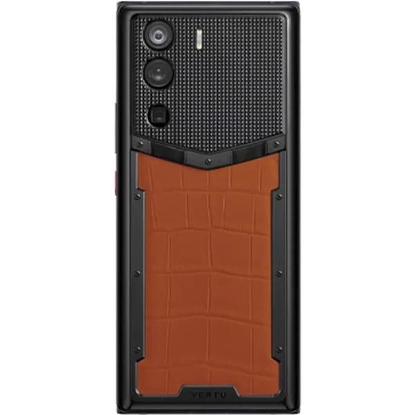 METAVERTU CURVE Orange Alligator Leather Clous De Paris
