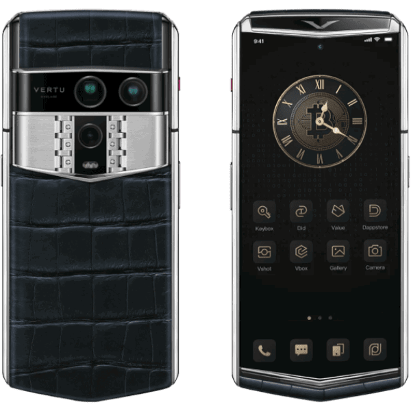 Vertu Agent Q Silver Advanced Set Navy Blue Alli Chính hãng