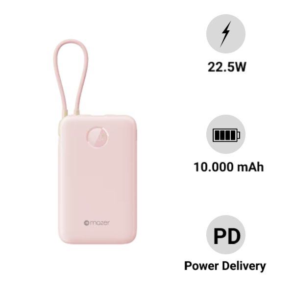 Pin sạc dự phòng kèm cáp Mazer PowerCharge Link 10.000mAh PD20W | giá rẻ
